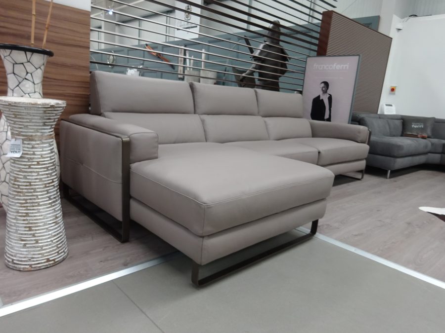 Coco Power reclining 3 seater Leather chaise sofa - Sofamax - Designer Brands Sofa Outlet