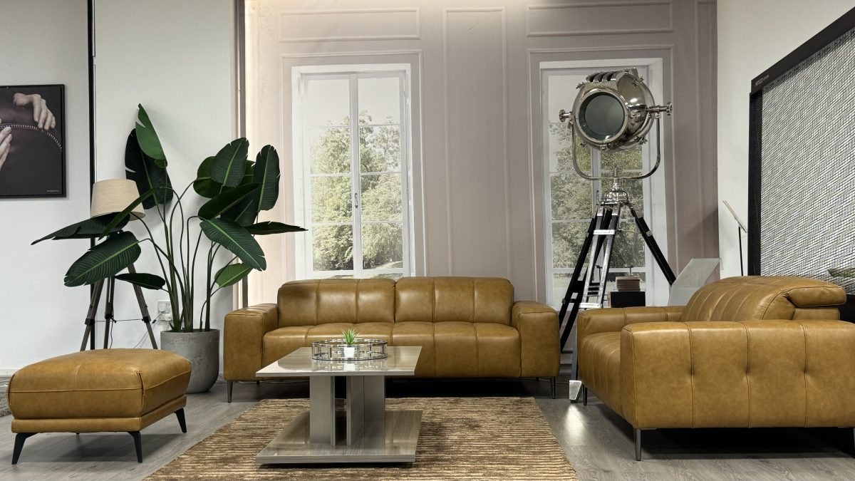 Volante Banus Tan Leather Designer Sofas - Sofamax - Designer Brands ...