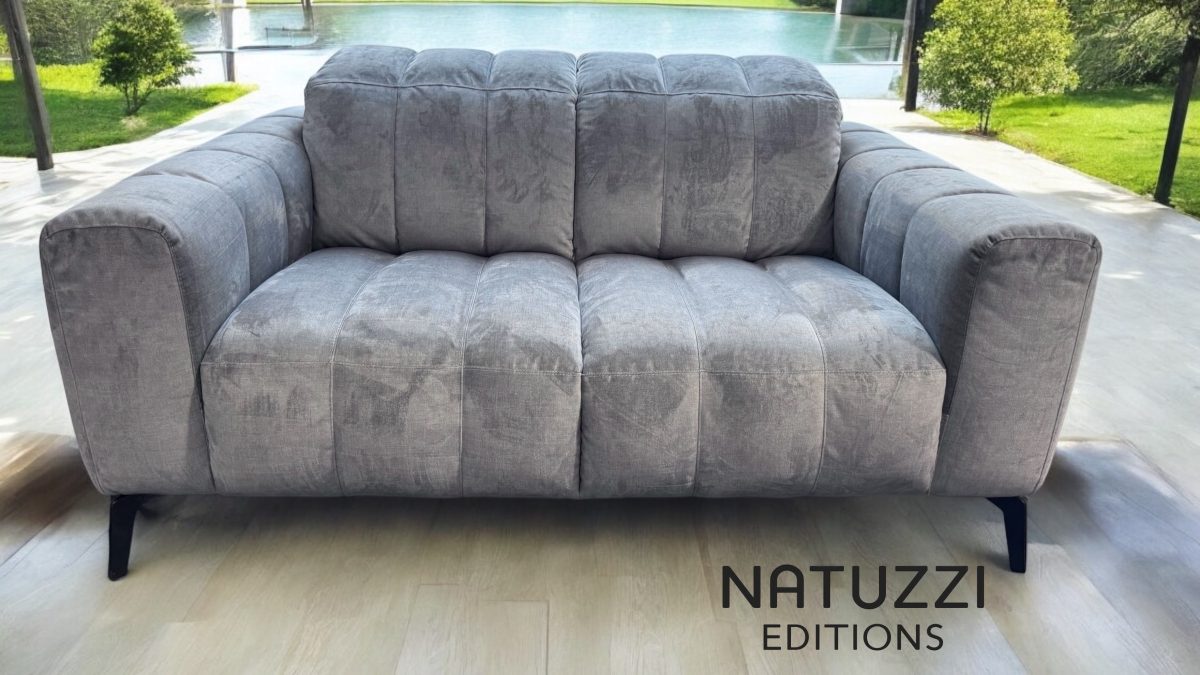 Natuzzi Editions Portento Grey Aphrodite Fabric Sofa - Sofamax ...