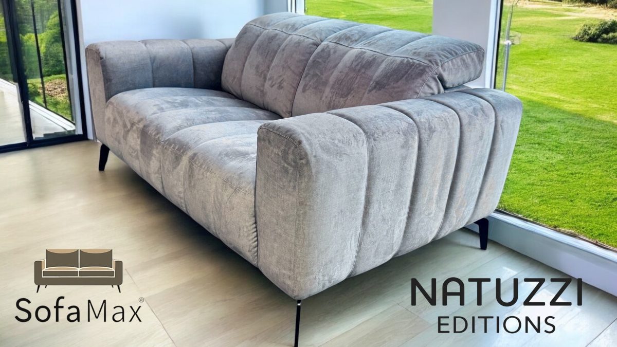 Natuzzi Editions Portento Grey Aphrodite Fabric Sofa - Sofamax ...