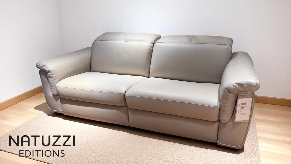 Natuzzi Editions Curioso Power Three Seater Leather - Sofamax ...
