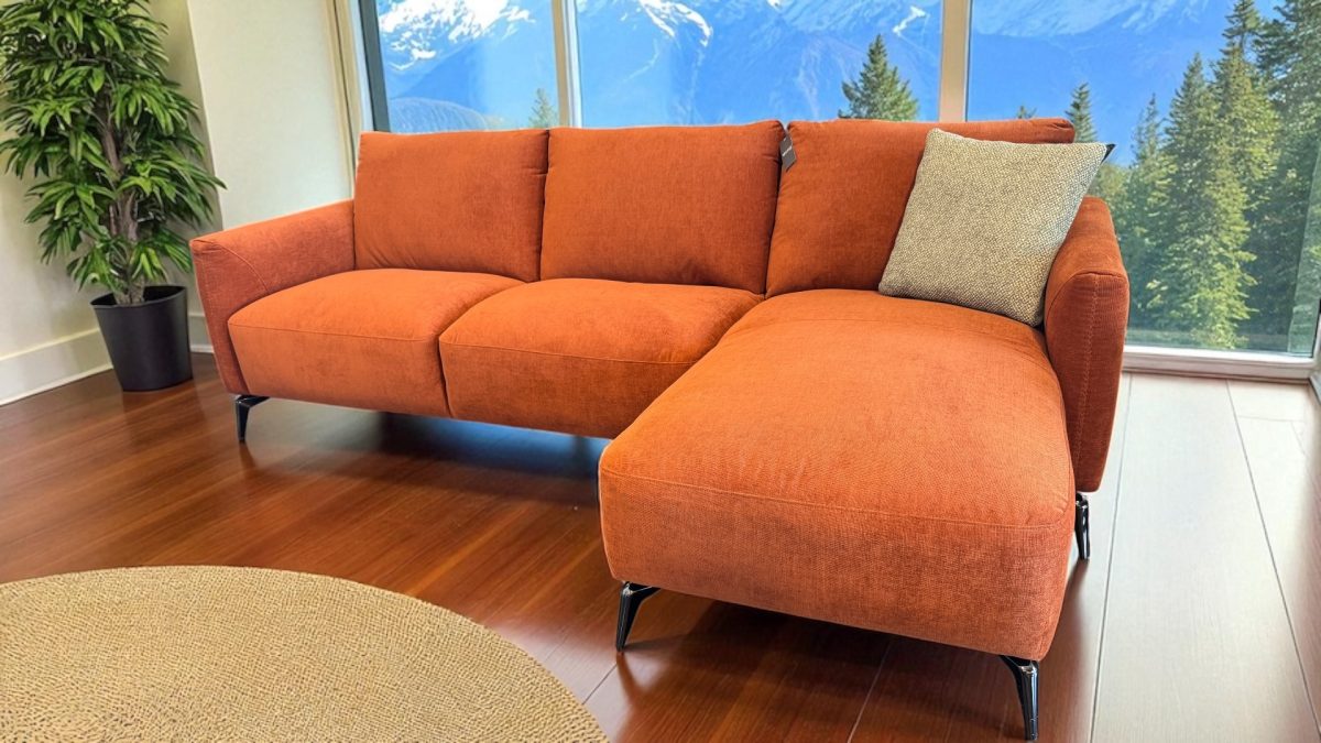 Volante Copenhagen Designer Chaise Corner Suite – Rust Fabric - Sofamax ...