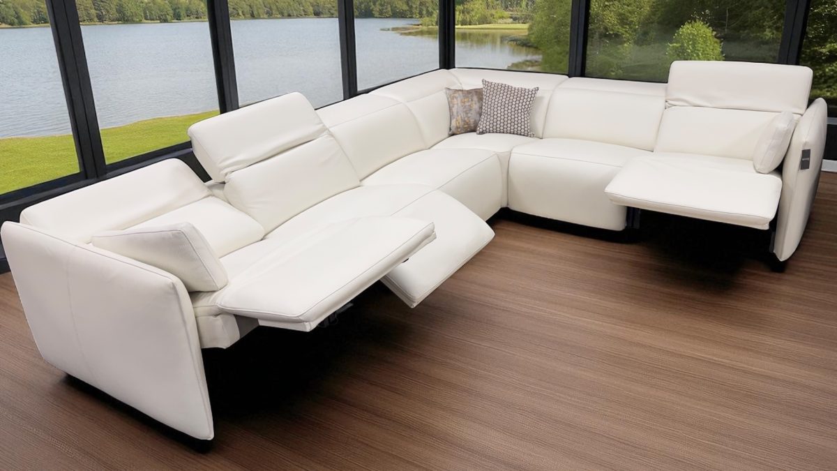 Volante Modular Zero Gravity White Leather - Sofamax - Designer Brands ...